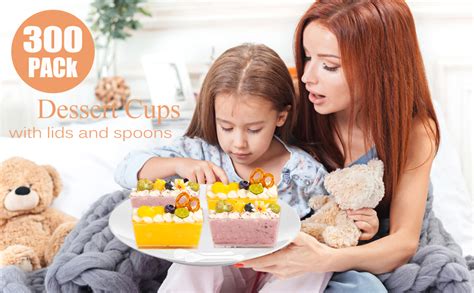 Amazon Porpor Booya Pcs Dessert Cups With Lids And Spoons Oz Mini Clear Plastic