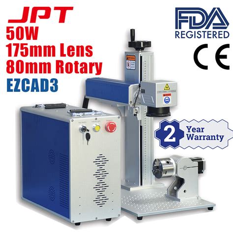 EZCAD3 Jpt 50W Fiber Laser Engraver Laser Marking Machine With 80mm
