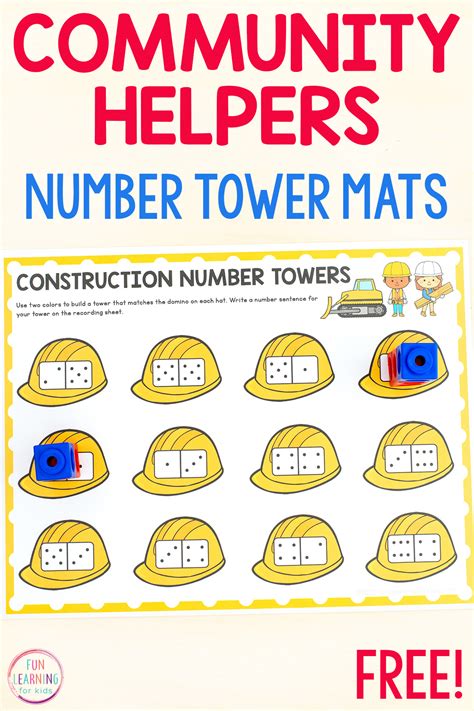 Construction Number Towers Free Printable Math Activity Worksheets Library