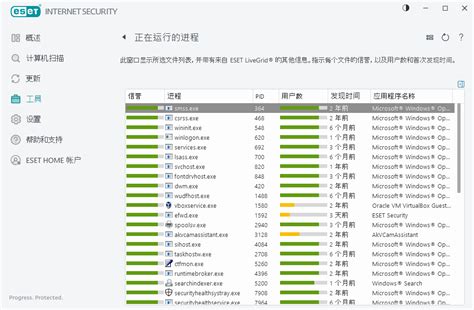 正在运行的进程 Eset Internet Security Eset 联机帮助