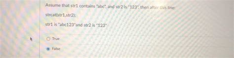 Solved Assume That Str1 Contains Abc And Str2 Is 123