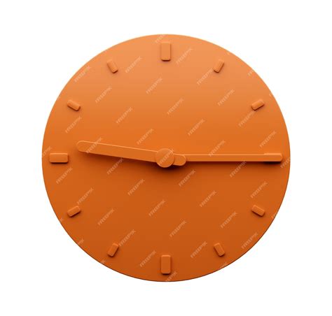 Premium Photo Minimal Orange Clock 915 Quarter Past Nine O39clock
