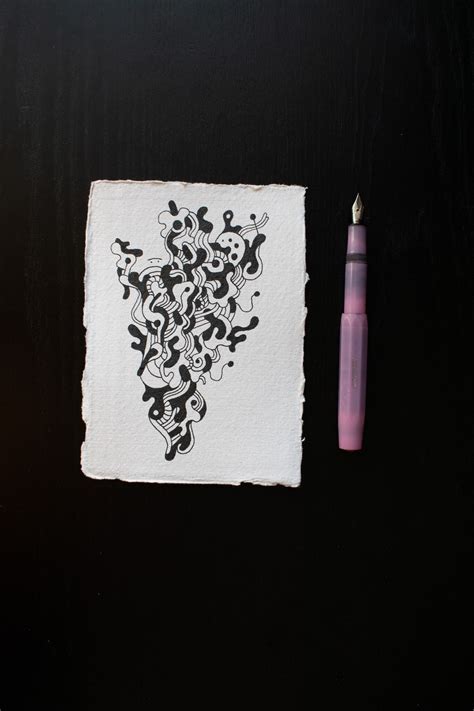 Original Abstract Ink Drawing Etsy