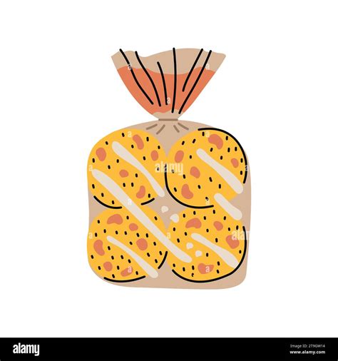 Hand Drawn Packaged Buns Color Element Cartoon Unprocessed Food