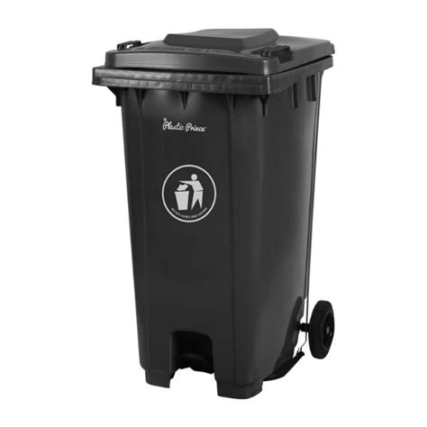 65 gallon step on rollout container gray plastic express inc