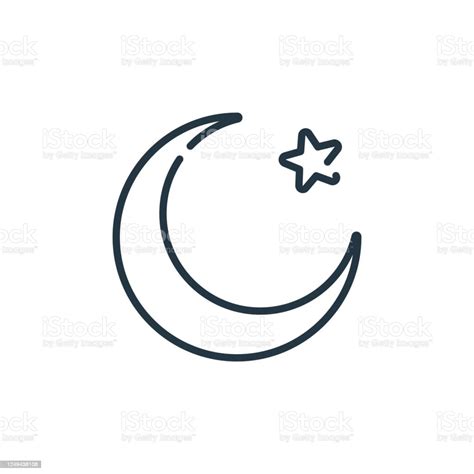 Ikon Vektor Bulan Sabit Bulan Sabit Stroke Yang Dapat Diedit Simbol