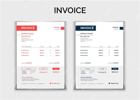 Premium Vector Minimal Invoice Template Vector Design