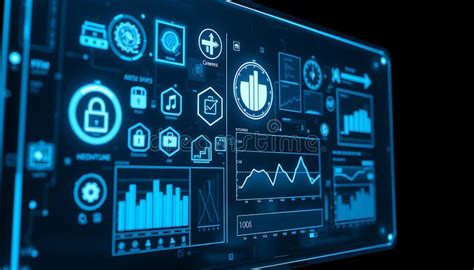 Futuristic Interface With Data And Icons Stock Illustration