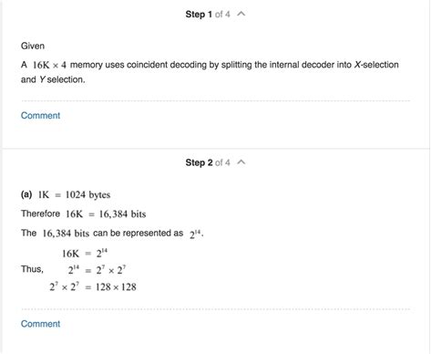 Solved Step 1 Of 4 A Given A 16k X 4 Memory Uses Coincident