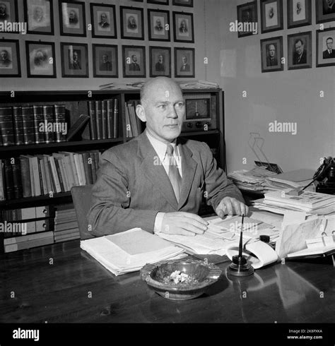 Oslo 19531112 Prime Minister Kai Birger Knudsen Hi Res Stock