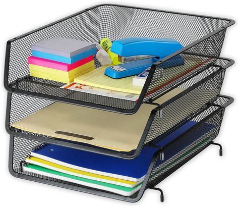 3 Unidades Simplehouseware Apilable Sola Capa Documentos De