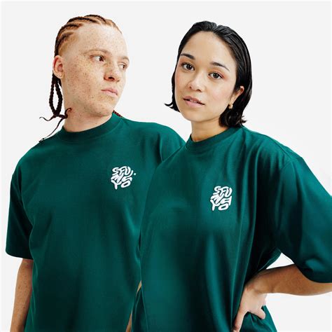 Unisex Casual Graph T Shirt Green