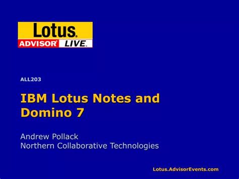 PPT IBM Lotus Notes And Domino 7 PowerPoint Presentation Free Download ID 335323