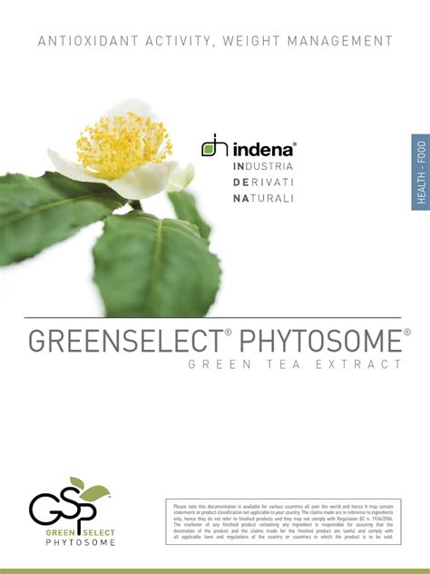 Greenselect Phytosome Ss Int Pdf Weight Management Green Tea