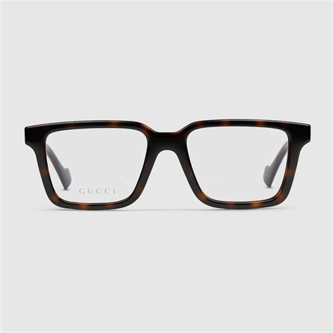 Rectangular Optical Frame In Dark Tortoiseshell Gucci® Us