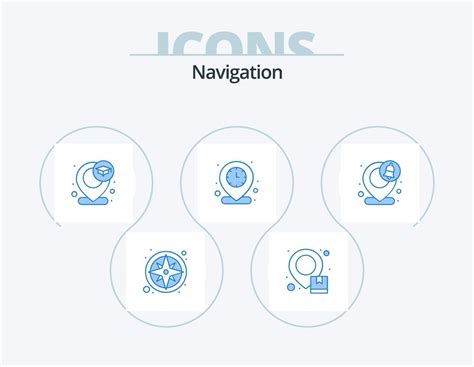 Design De ícones Do Pacote De ícones Azuis De Navegação 5 Notificação