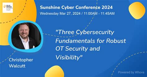 I Am Speaking At Sunshine Cyber Conference 2024 Christopher Walcutt Cism Cissp