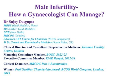 Male Infertility How Gynaecologists Can Manage Ppt