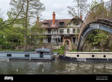 Eyot House On Doyly Carte Island On The River Thames Near Weybridge