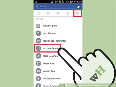 4 Ways To Change Facebook Password On Android WikiHow