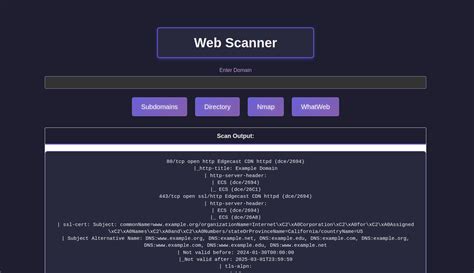 Github Capture0x Web Scanner Web Scanner Tool