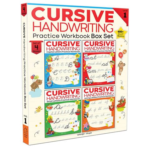Cursive Handwriting Practice Workbook Set Of 4 Books — Toycra