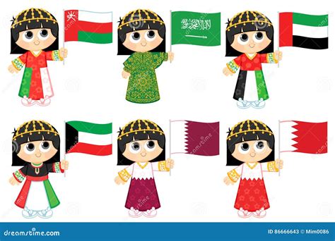 Map Of The Gulf Cooperation Council Gcc S Members Vector