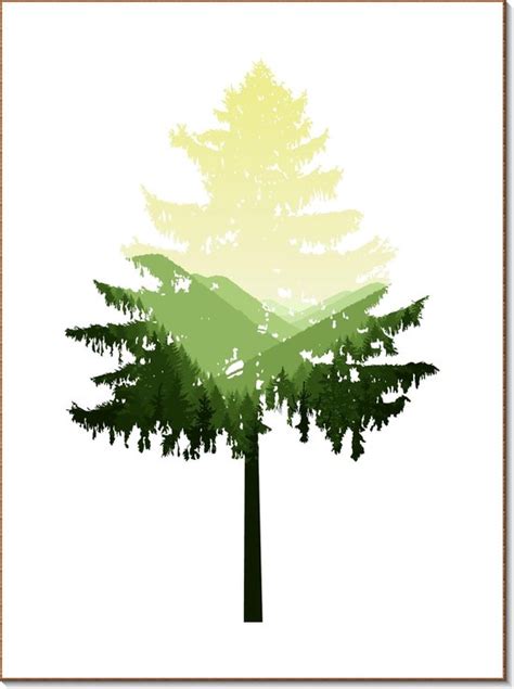 MODERS Canvas Poster Natuur 30x40 Cm Boom Met Lijnen Posters Voor