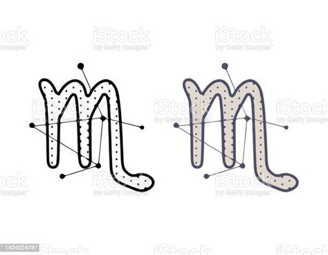 전갈 자리 조디악 기호 벡터 일러스트 레이 션은 흰색 배경에 고립 된 손으로 그린 스타일입니다 별자리 상징 우주 디자인 0명에