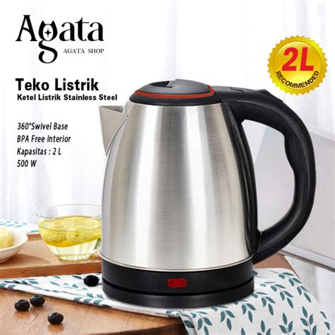 Teko Listrik Stainless Steel Electric Kettle Pemanas Air Electric