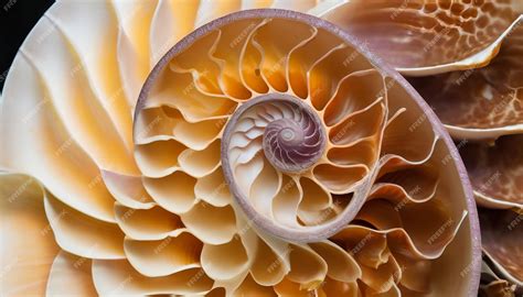 Premium Ai Image Close Up Nautilus Shell Pattern