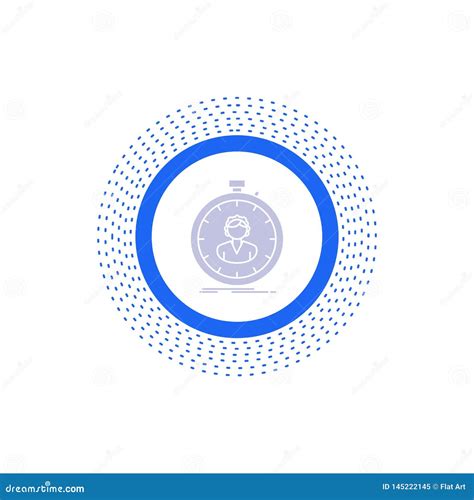 Fast Speed Stopwatch Timer Girl Glyph Icon Vector Isolated Illustration Stock Vector