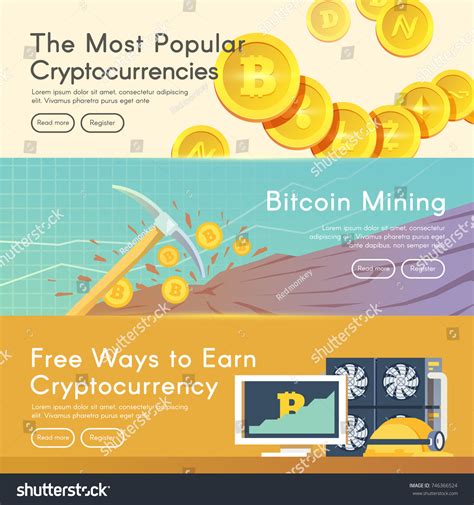 Bitcoin Digital Money Cryptocurrency System Mining Stock Vector Royalty Free
