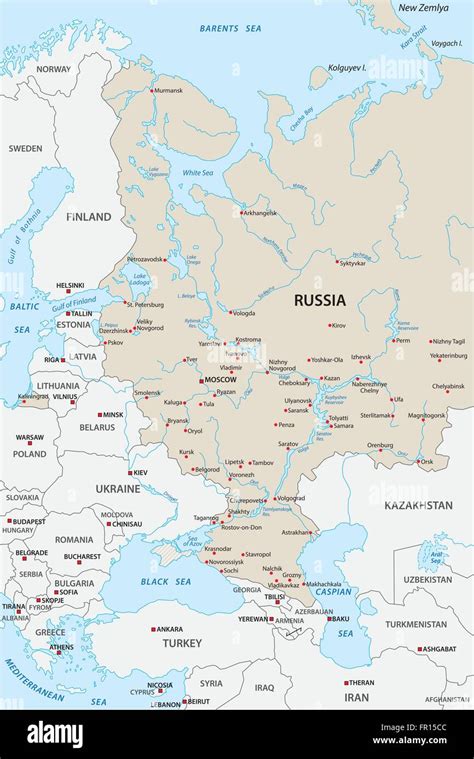 European Russia Map Stock Vector Image And Art Alamy