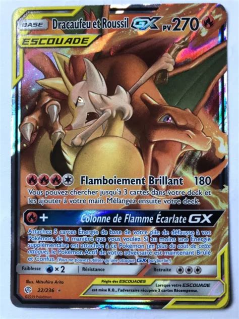 CARTE POKÉMON Dracaufeu et Roussil GX Eclipse Cosmique Français EUR PicClick IT