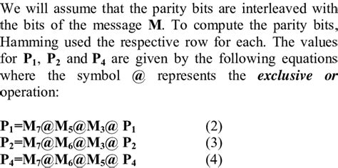 Relationship Between Parity And Message Bits Download Scientific Diagram