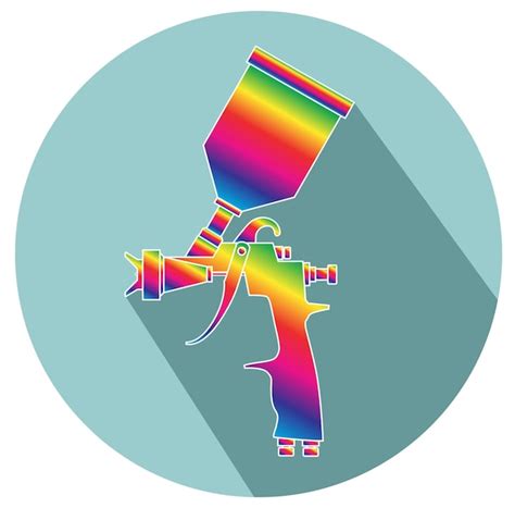 Premium Vector A Colorful Spray Gun With A Long Shadow Is Shown On A
