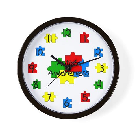 Autism Peace Symbol Wall Clock By Naturetees
