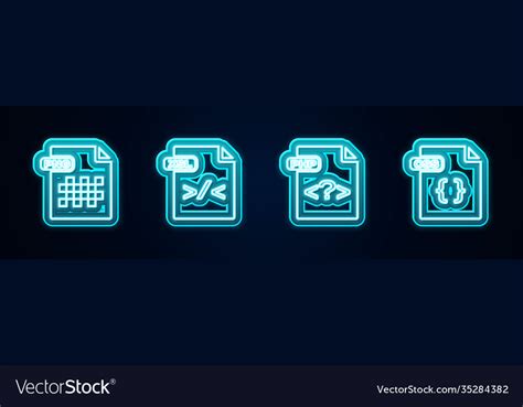 Set Line Png File Document Xsl Php And Css Vector Image