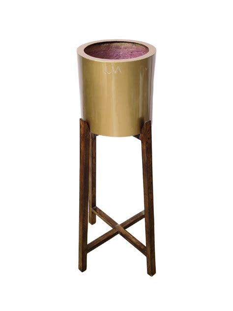 CILINDRO CON PEDESTAL DE MADERA ALTO LUVA Paisajismo