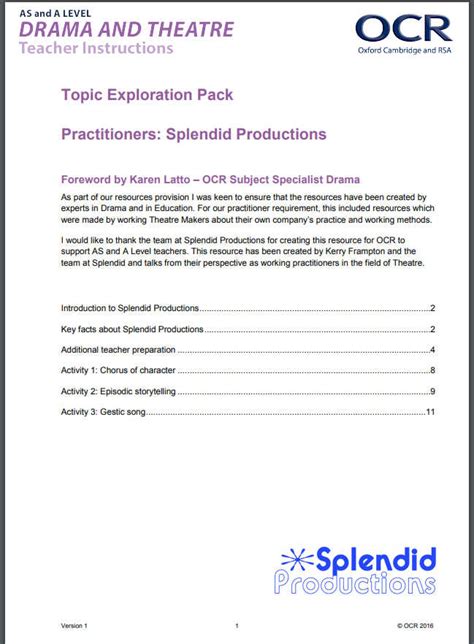 Free Resources Splendid Productions