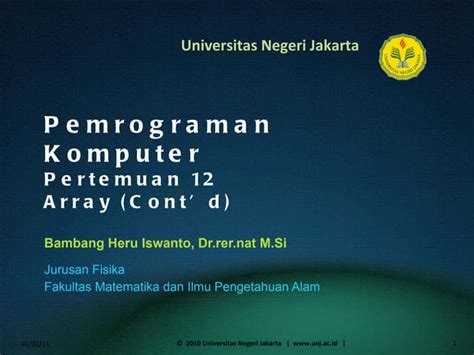 Pemrograman Komputer 12 Array Latihan Ppt