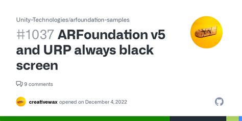 ARFoundation V And URP Always Black Screen Issue Unity Technologies Arfoundation