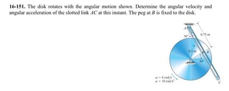 Solved The Disk Rotates With The Angular Motion Chegg