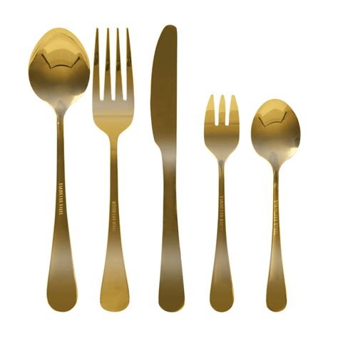 Stainless Steel Cutlery Set Travel Knife Fork Spoon Glossy Gold