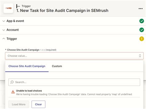 Audit Campaign Error Were Having Trouble Loading Choose Site Audit Campaign Data Cannot