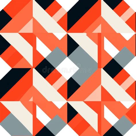 Vibrant Geometric Pattern Bold Block Prints With Interlocking Shapes Stock Illustration