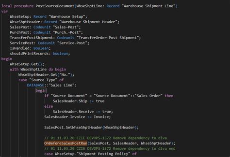 Event Request Codeunit 5763 Whse Post Shipment
