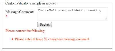 How To Use Customvalidator Validation Control With Example In Asp Net Asp Net C Net Vb Net