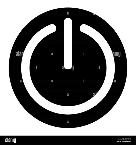 Power Button Icon Black And White Vector Simple Illustration Of Switch Symbol Isolated On